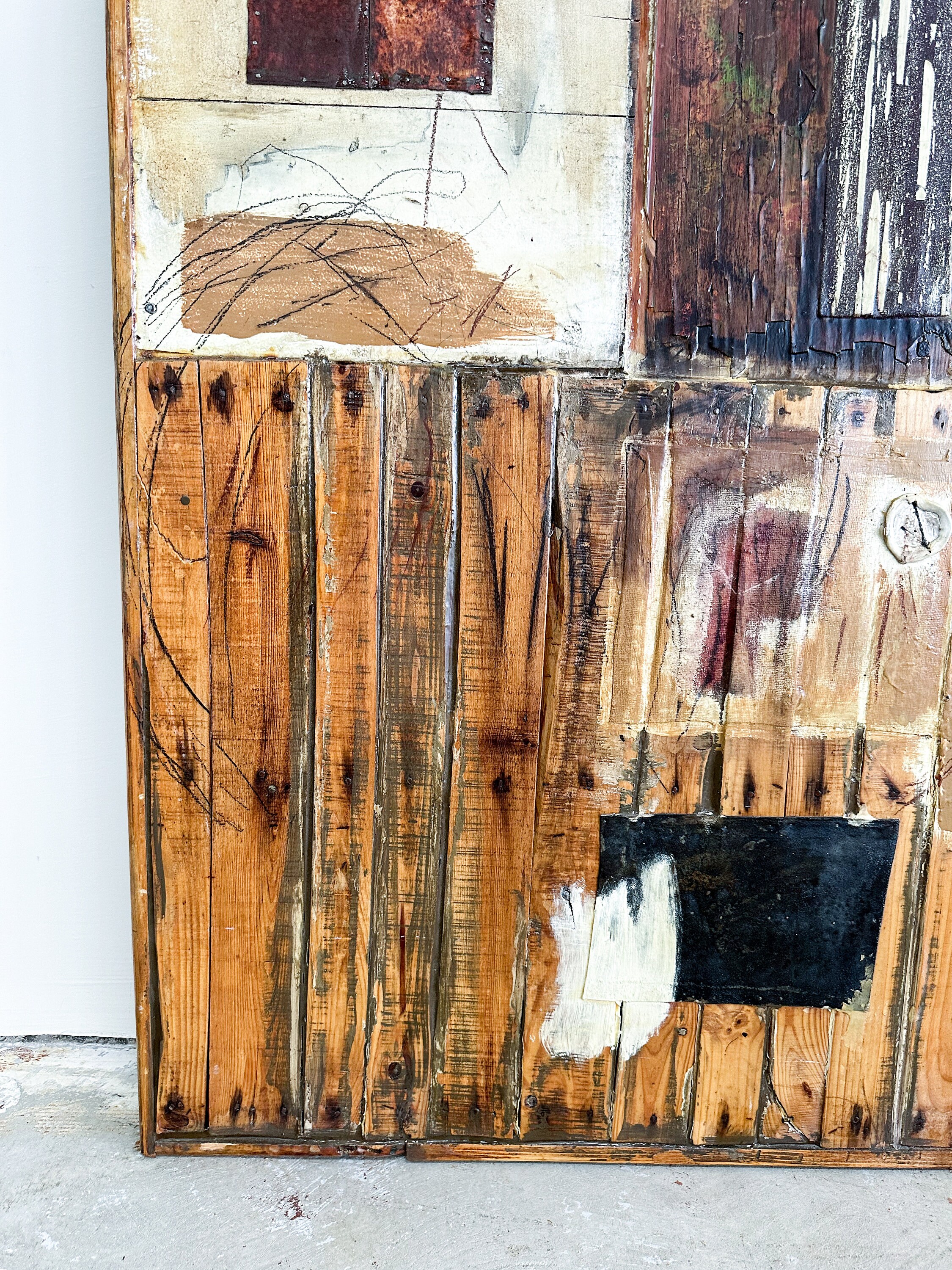 Vintage Xavier Cazares Cortez Mixed Media Wood Art: Postmodern Abstract ...