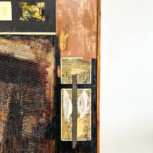 Vintage Xavier Cazares Cortez Mixed Media Abstract Painting on Wood Art ...