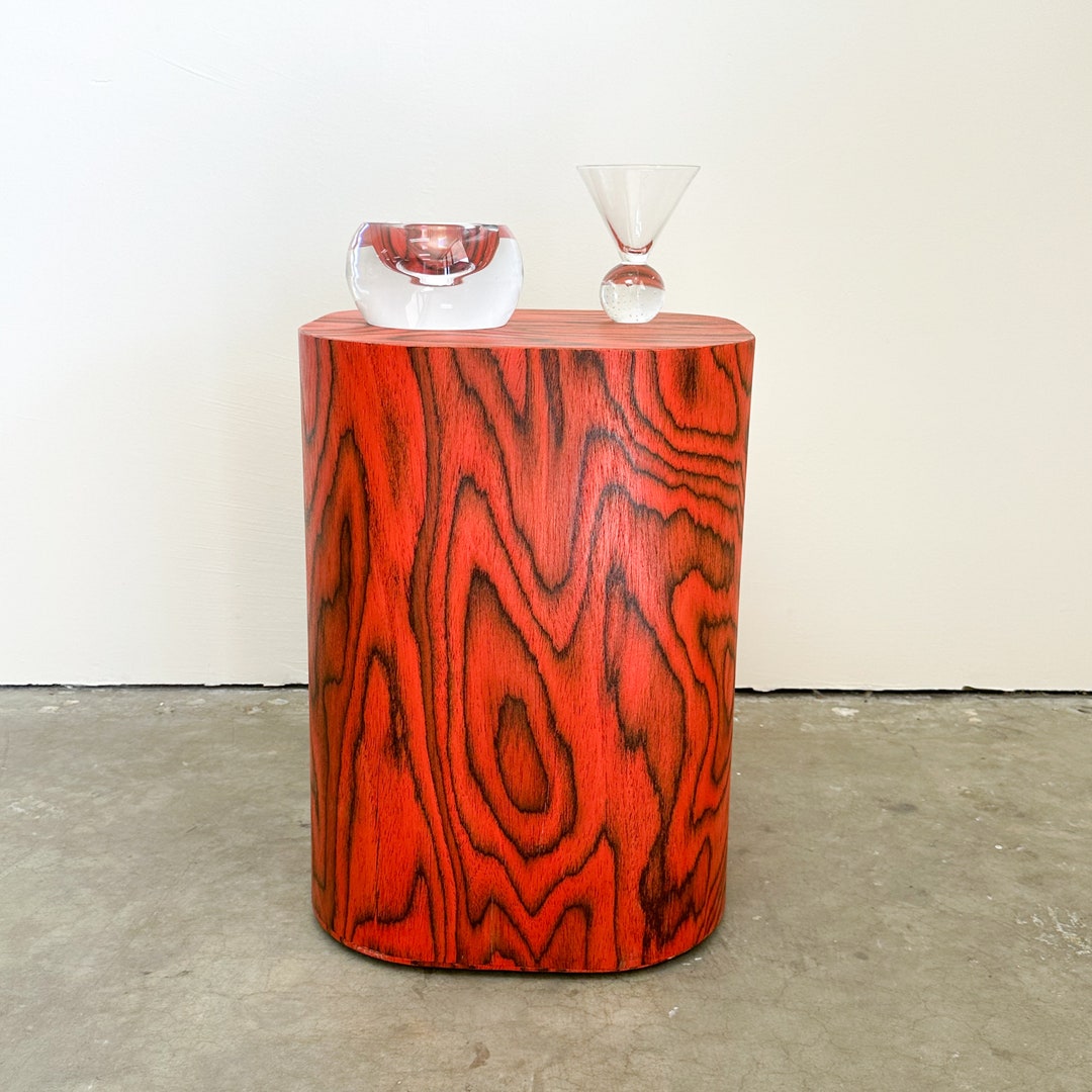 Vintage Cocktail Table With Ettore Sottsass Red and Black Veneer Side ...