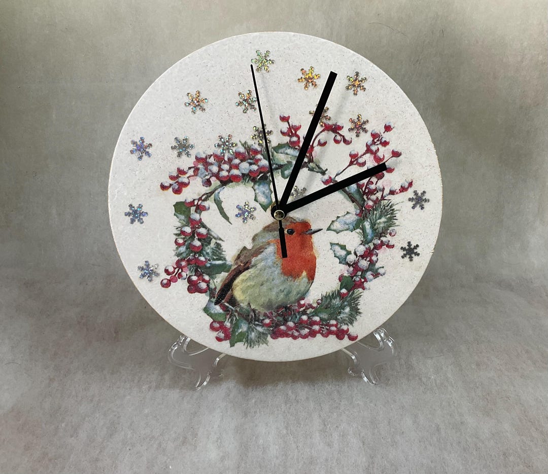 Christmas Robin Clock - Etsy