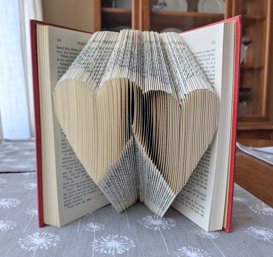 Double Heart Book Folding Pattern - Etsy