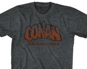 Conan the Barbarian Text Logo Heather Charcoal Shirts - Etsy