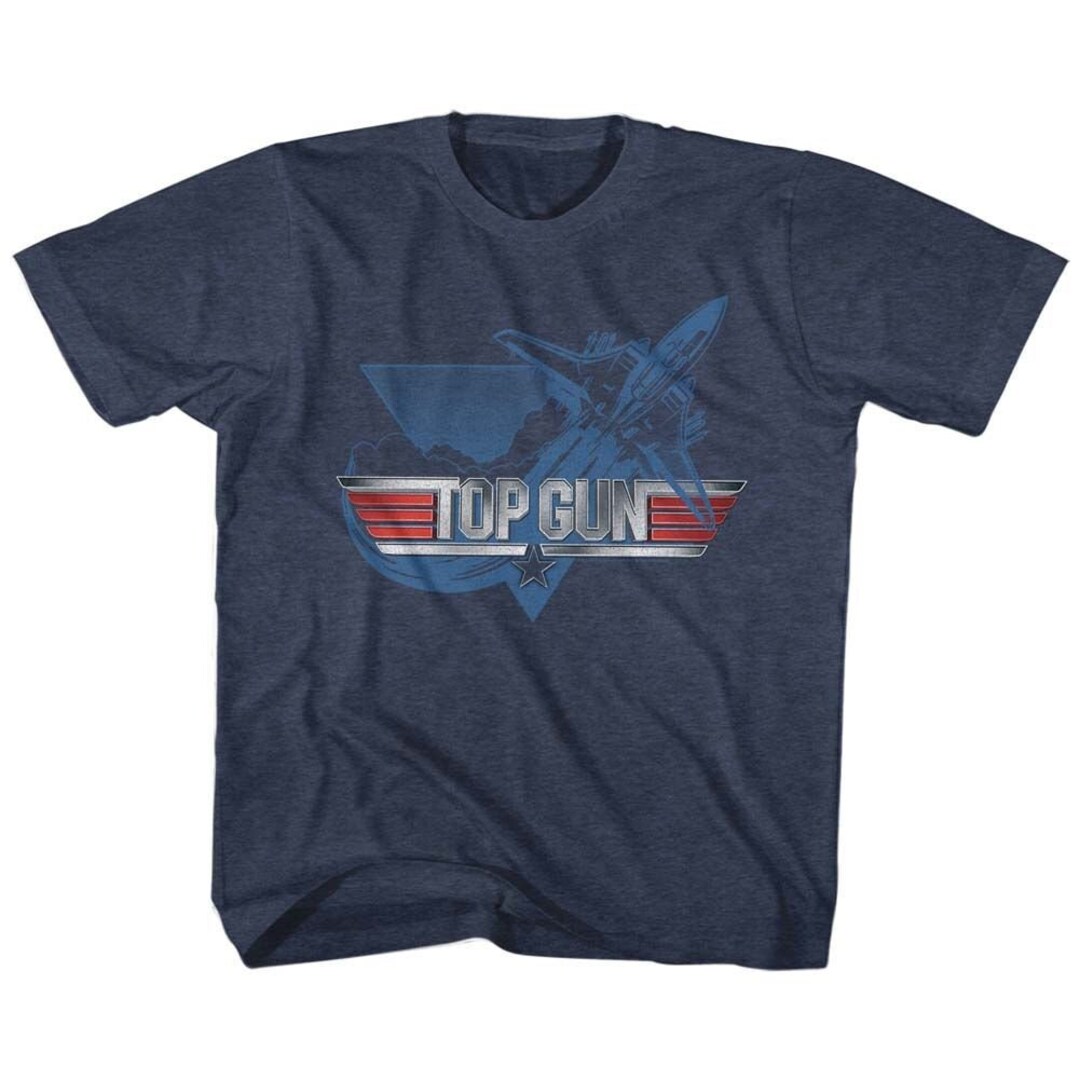 Top Gun Jet Logo Navy Blue Heather Kid's Shirts - Etsy