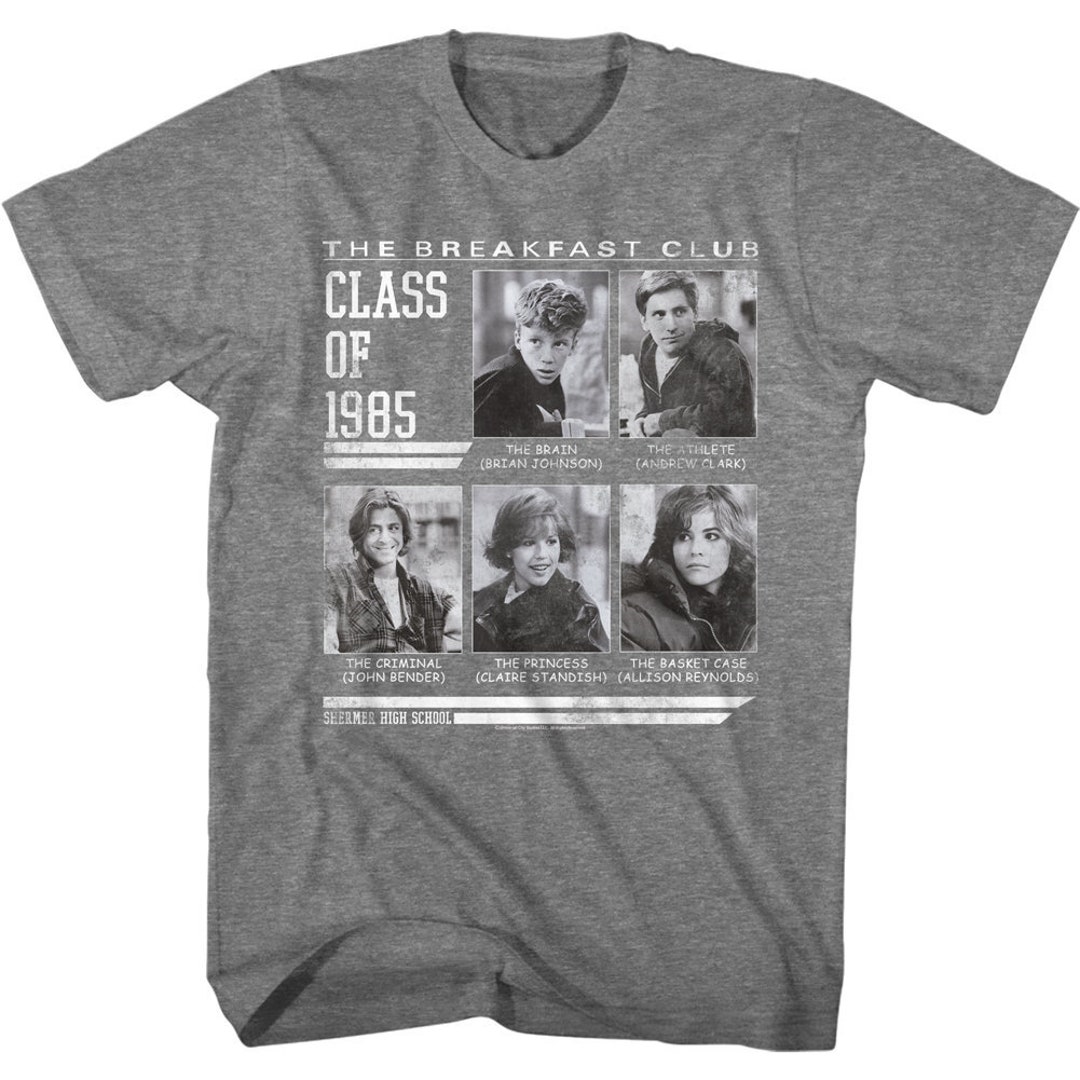 The Breakfast Club 1985 Character Description Heather Gray Shirts - Etsy