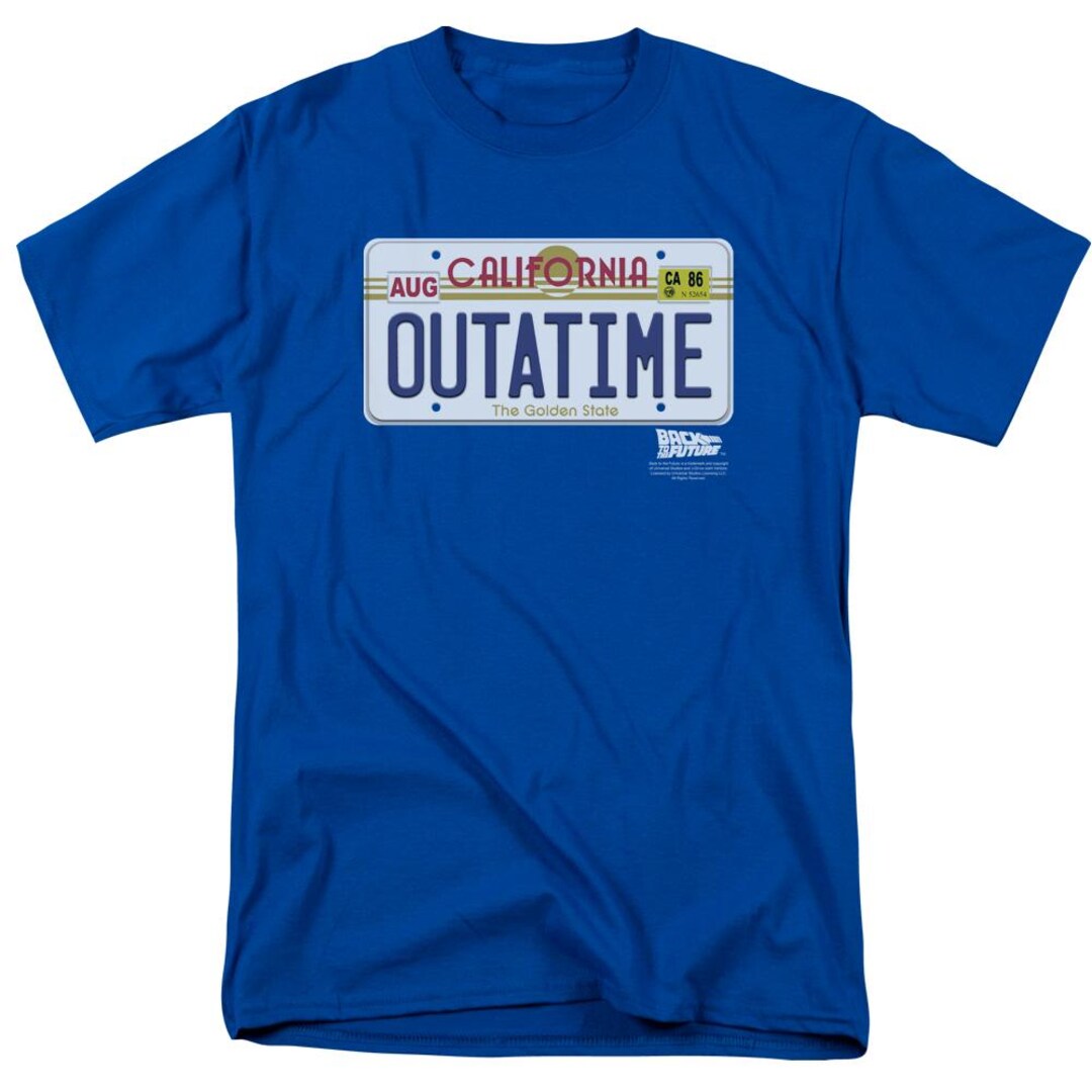 Back to the Future Trilogy Outatime Plate Logo Royal Blue Shirts - Etsy
