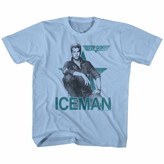 Top Gun Vintage Iceman Logo Light Blue Shirts | Etsy