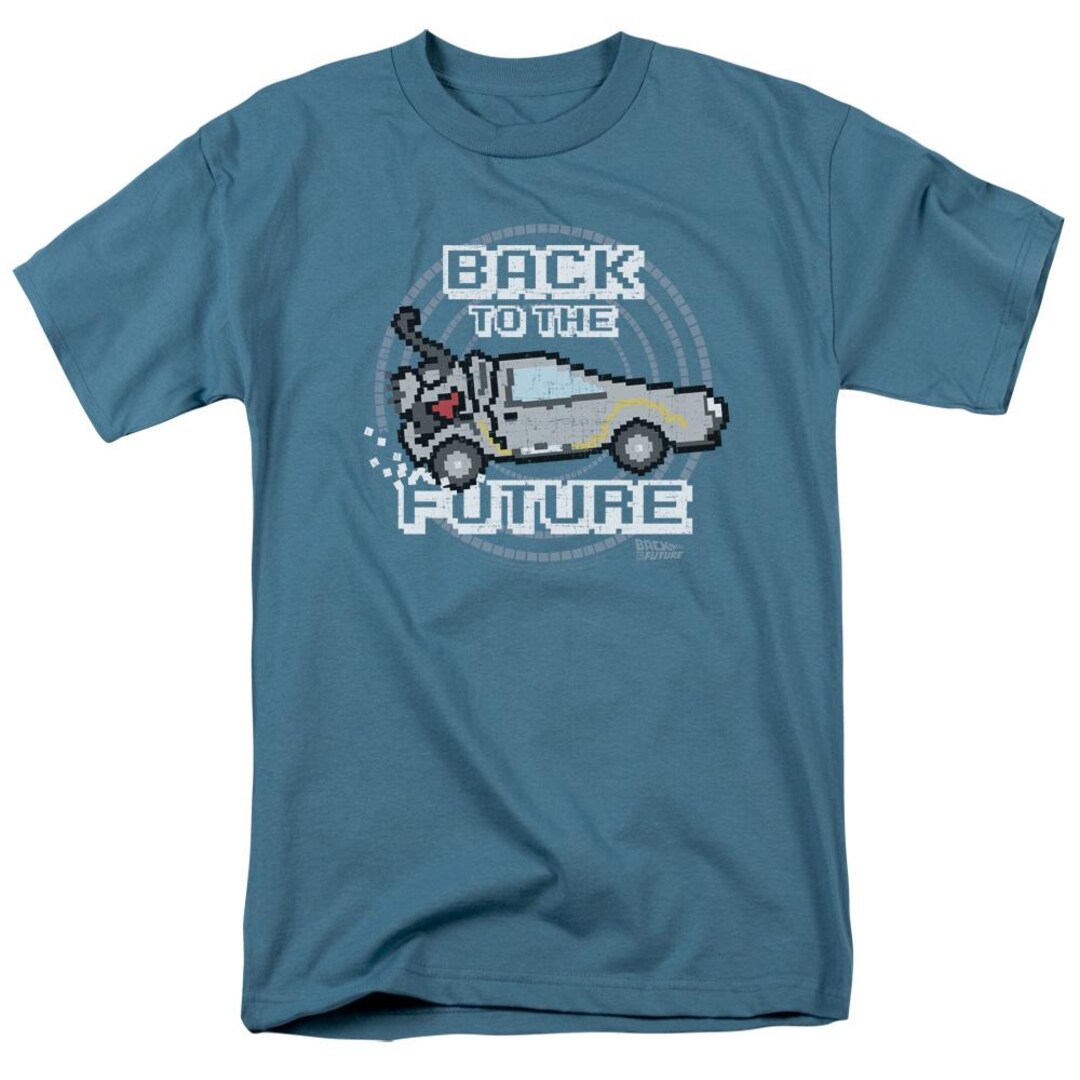 Back to the Future Trilogy 8 Bit Future Slate Blue Shirt - Etsy