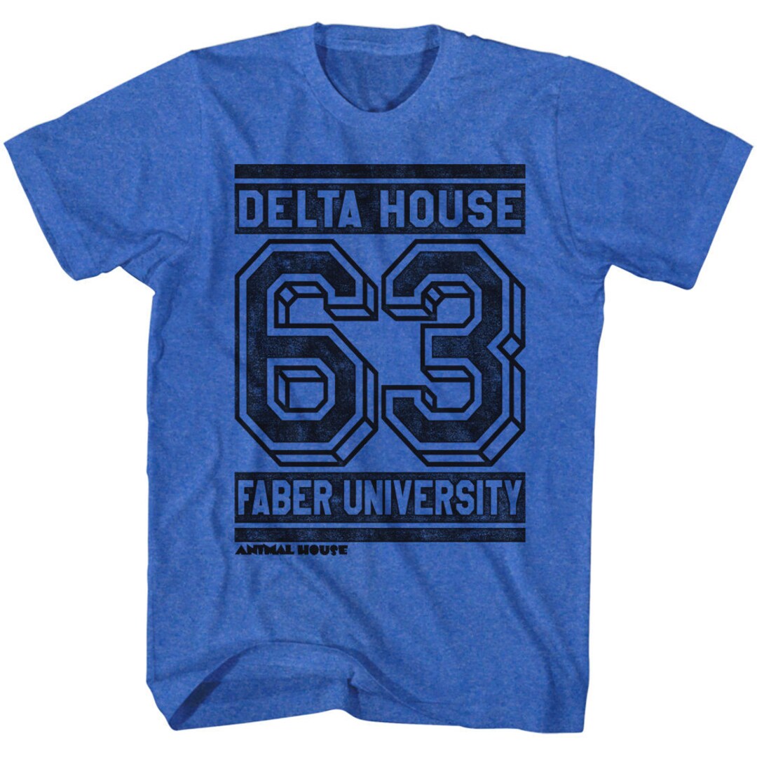 Animal House Delta House #63 Heather Royal Blue Shirts - Etsy