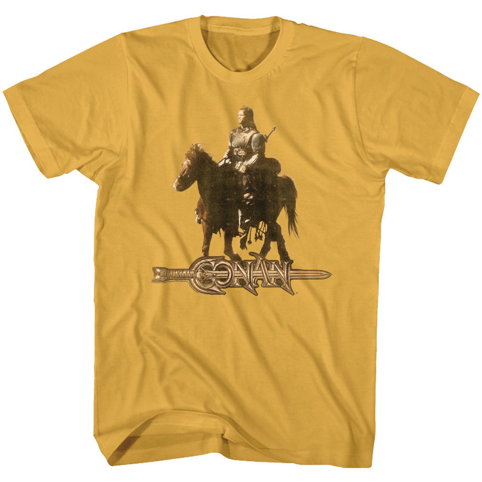 Conan the Barbarian Conan on Horse Yellow Shirts - Etsy