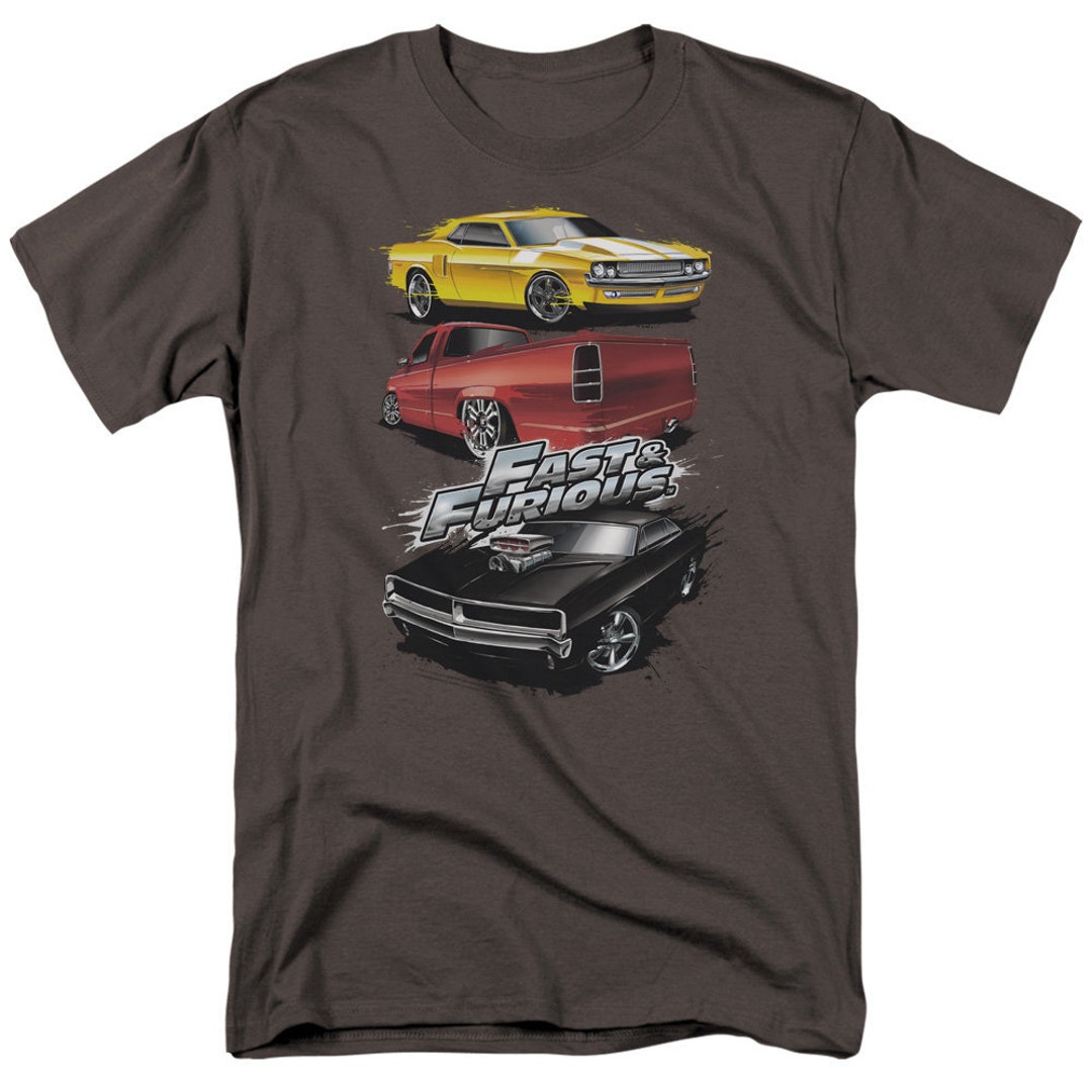 Fast and Furious Muscle Car Collage Charcoal Shirts - Etsy