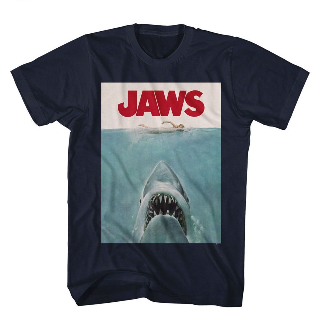 Jaws Poster Logo Navy Blue Shirts - Etsy