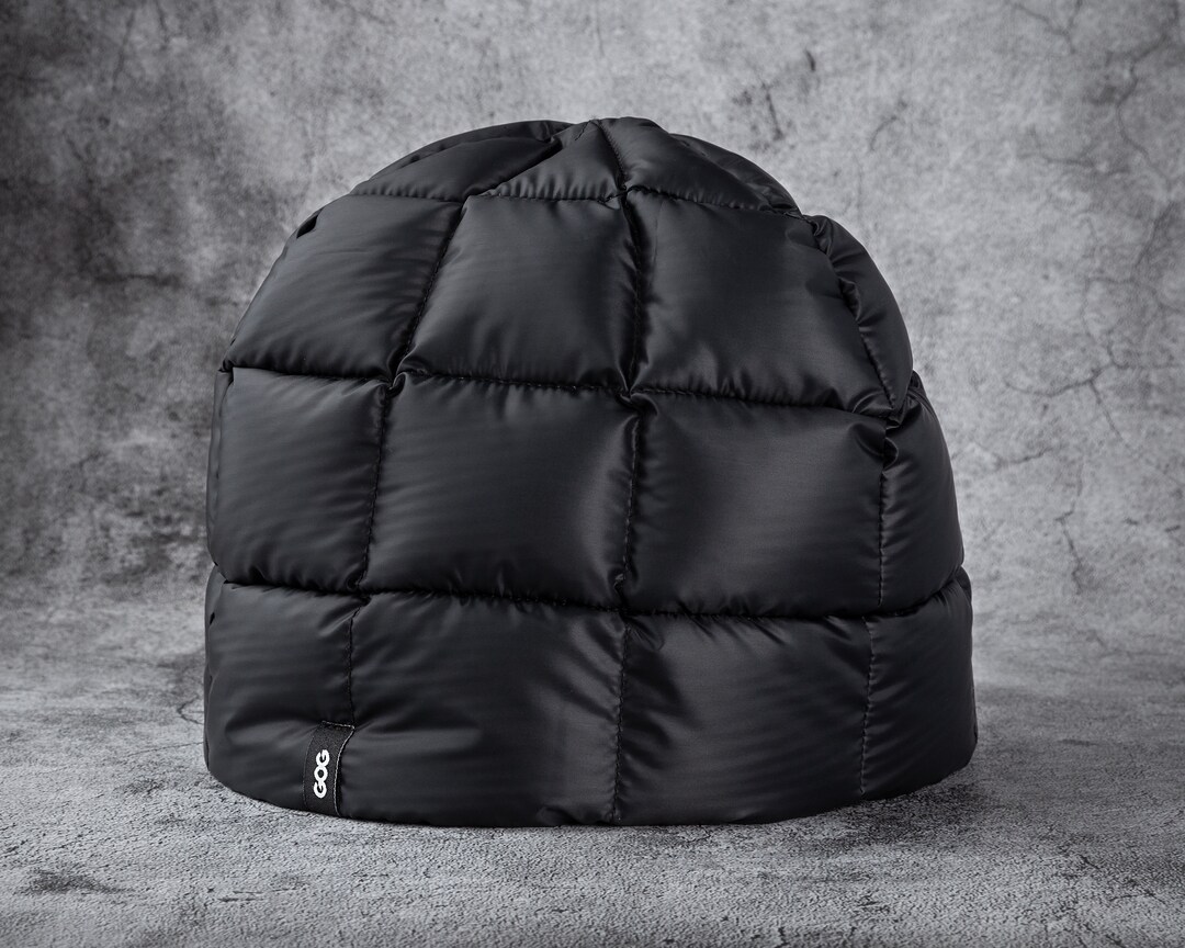 Goose Down Beanie, Black Hat, Ultralight, Hiking, Outdoor, Winter Puffy ...