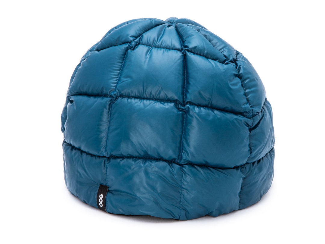 Goose Down Beanie, Blue Hat, Ultralight, Hiking, Outdoor, Winter Puffy ...