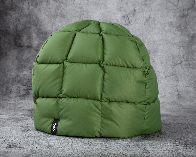 Goose Down Beanie, Green Hat, Ultralight, Hiking, Outdoor, Winter Puffy ...