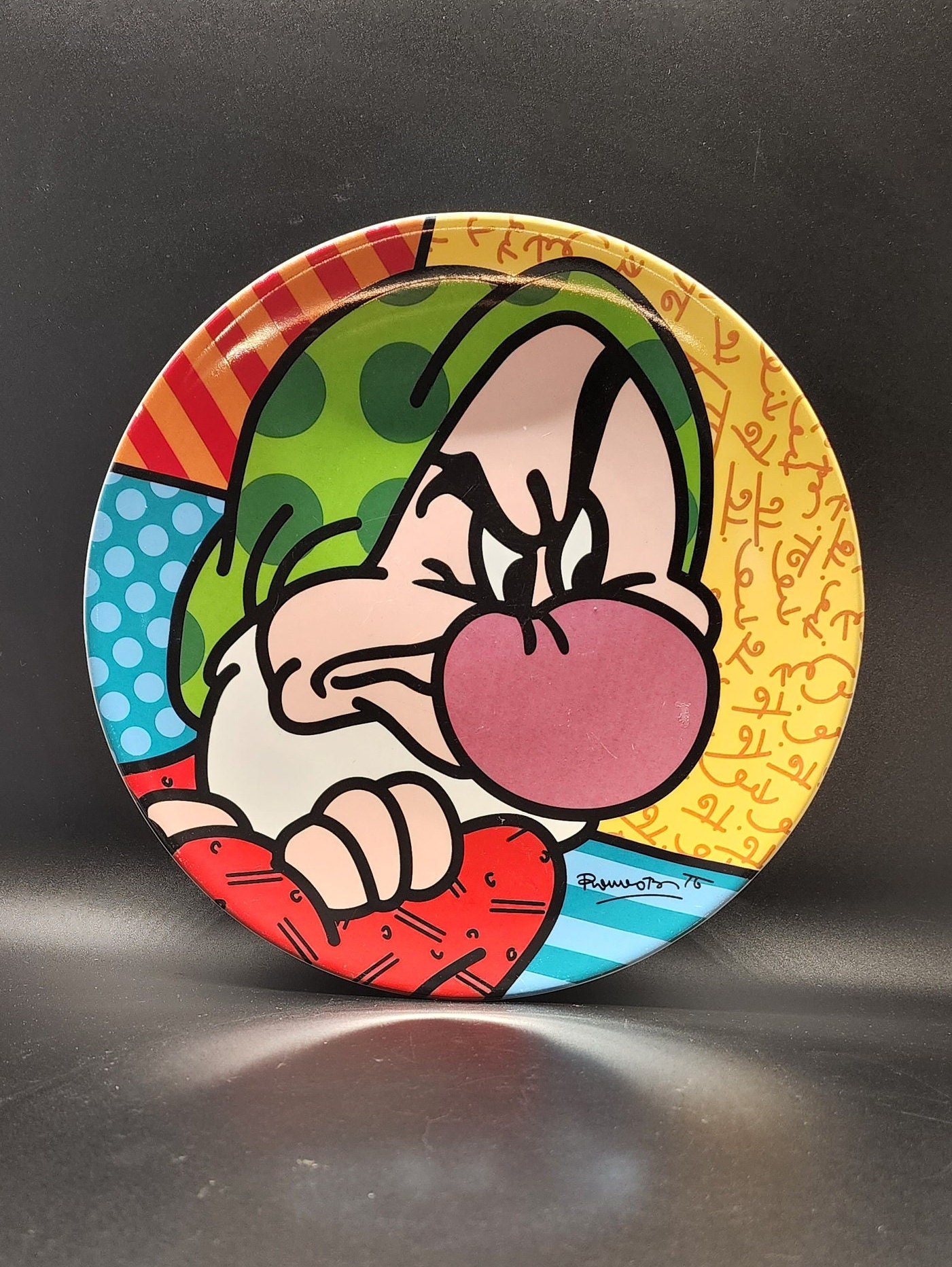 Disney Grumpy Plate by Romeo Britto, 2011 - Etsy