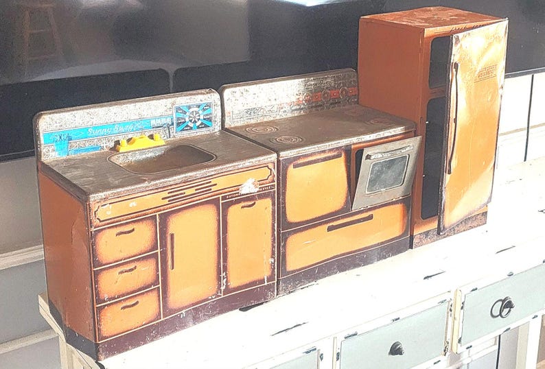 Wolverine Toy Co, Tin Kitchen Set, Sunny Suzy, Brown, 1950s - Etsy