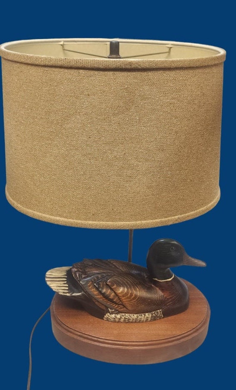 Hand Craved Mallard Duck Lamp, Vintage, Handsome, Art - Etsy