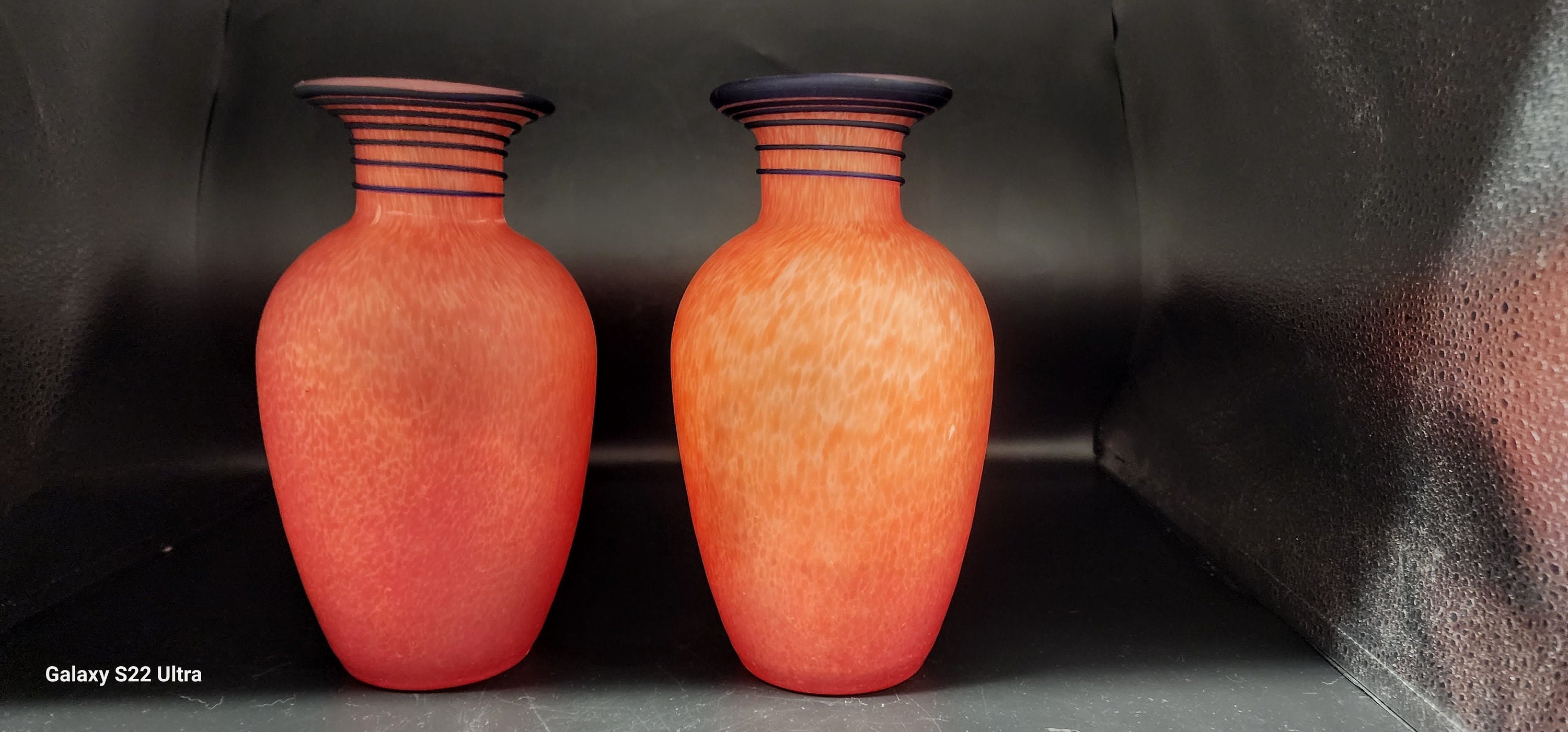 Glass Mouth Blown Artesan Orange Red White Muttle Glass - Etsy