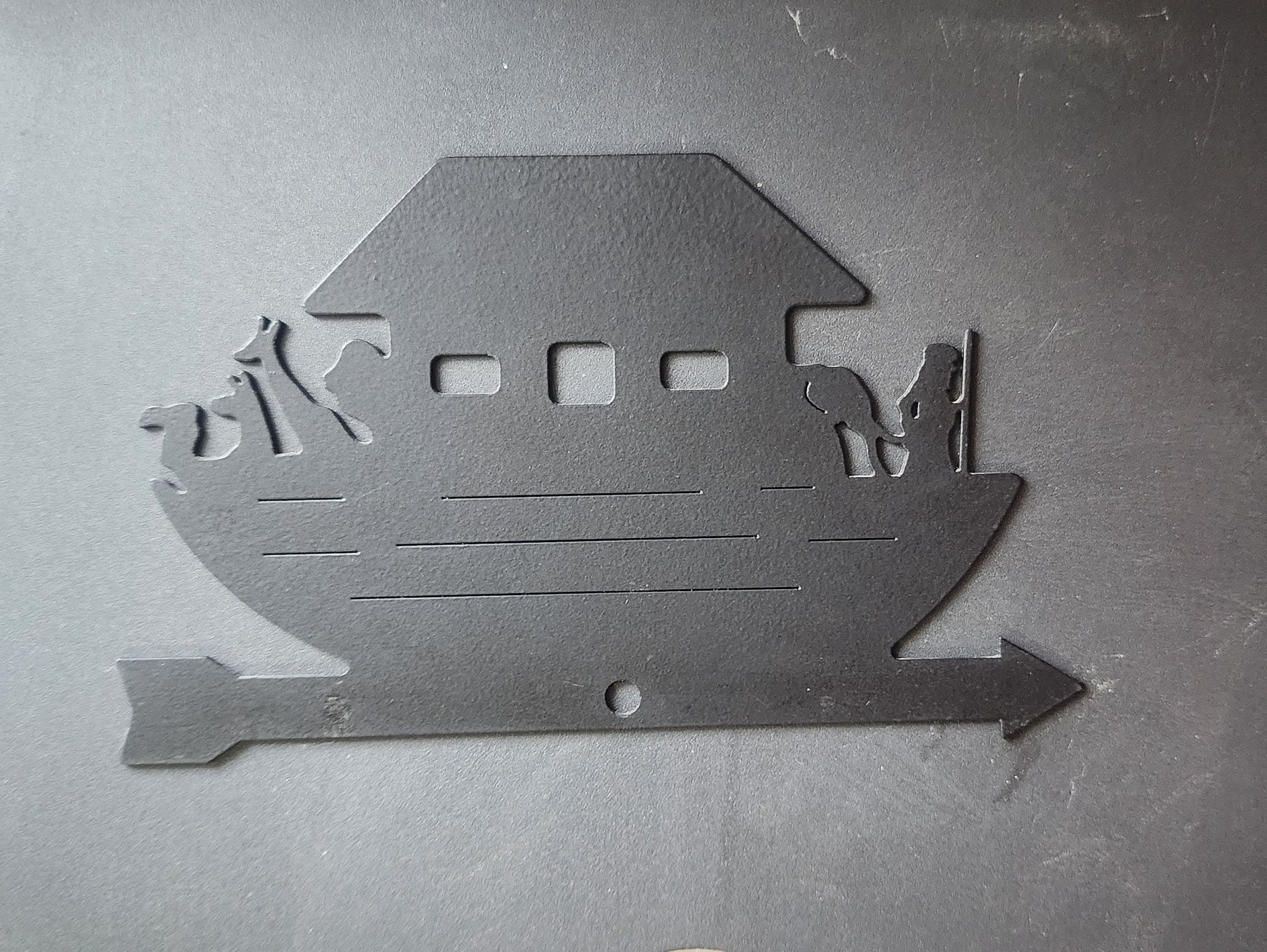 Laser Cut Black Metal Silhouette Noah's Ark With Wood Stand - Etsy