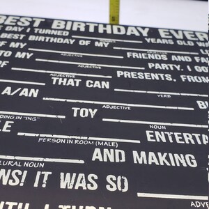 Mad Libs Best Birthday Ever Chalkboard Wall Hanging Fun & - Etsy