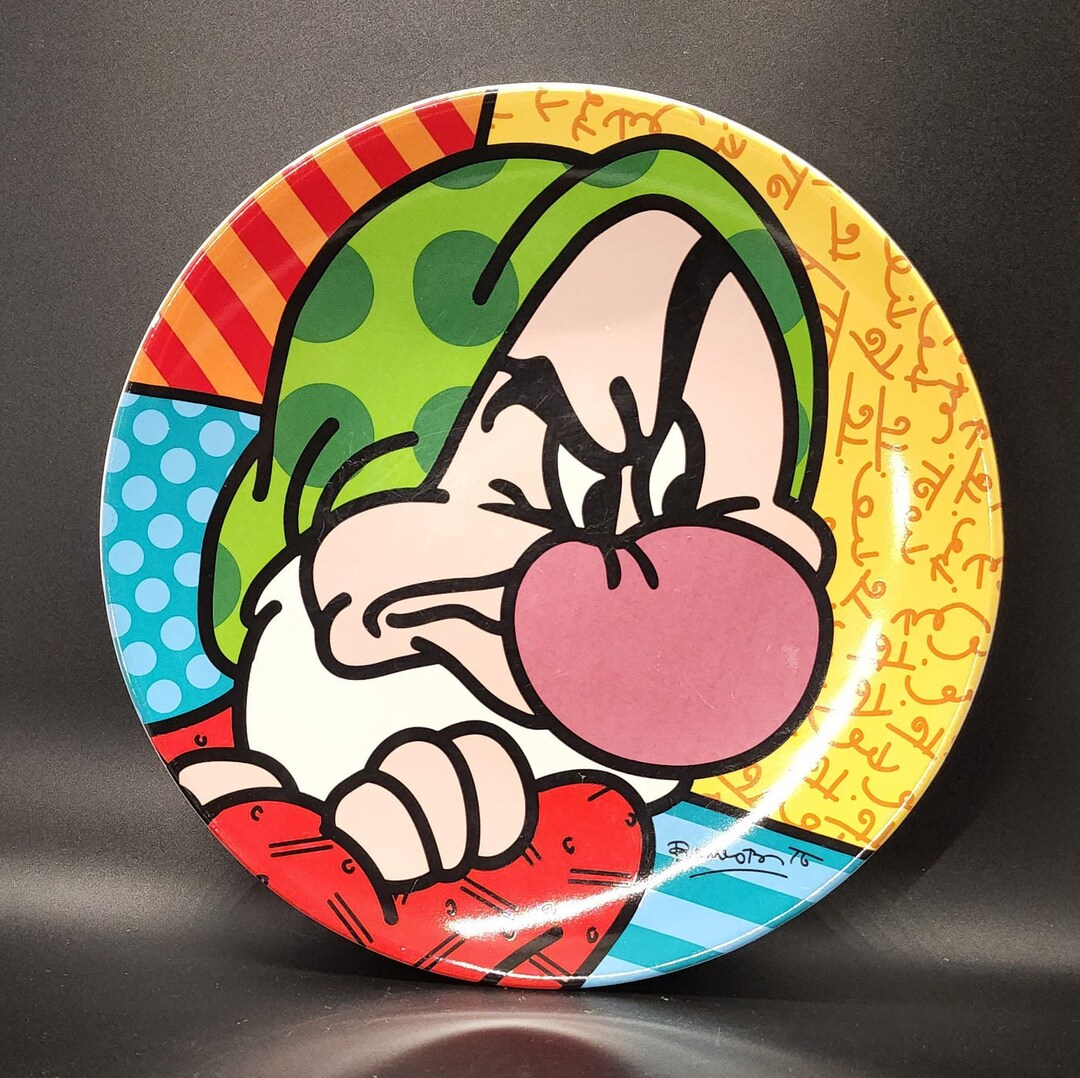 Disney Grumpy Plate by Romeo Britto, 2011 - Etsy