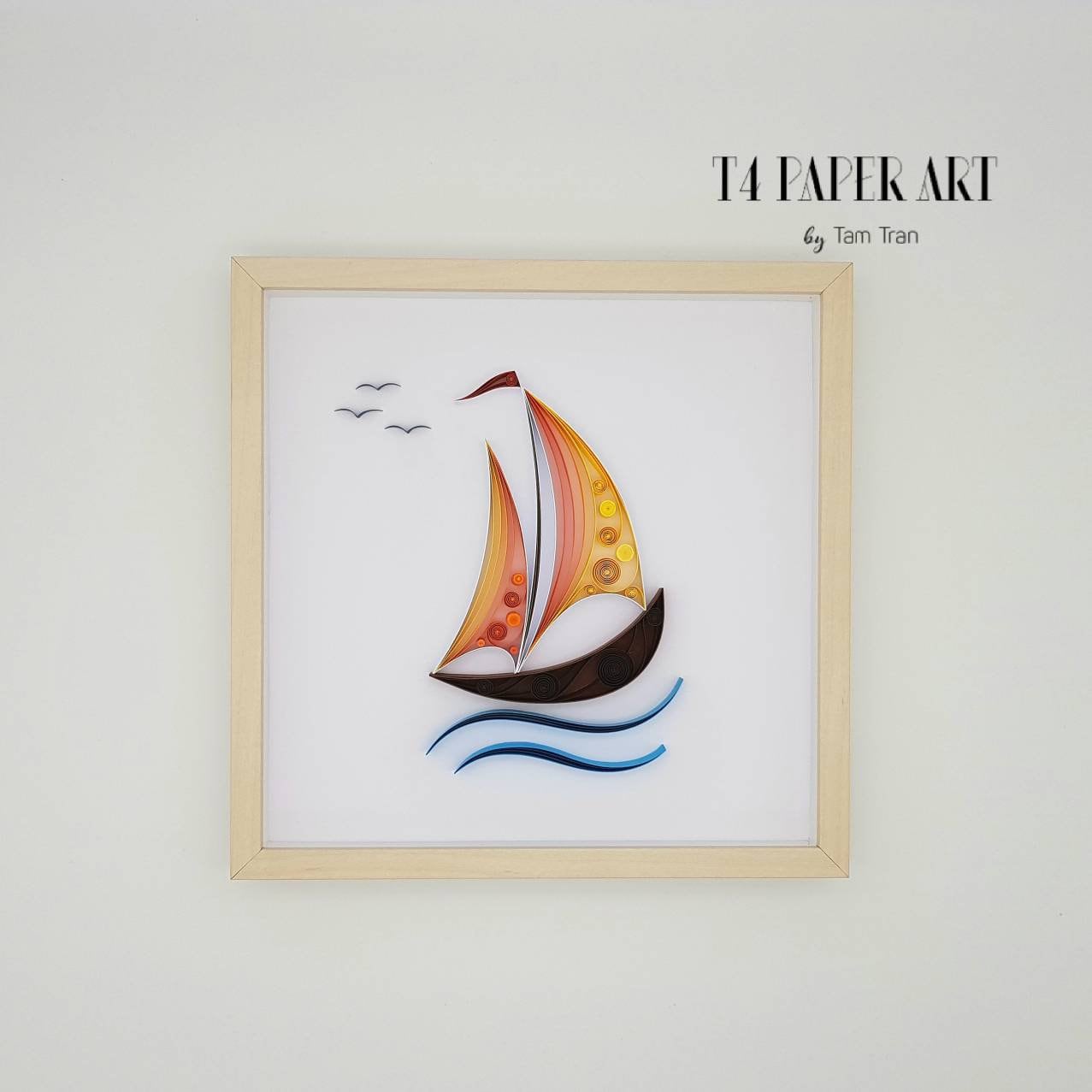 Quilling Bild Sailboat Papierkunst - Wanddeko - Geschenk - Etsy.de