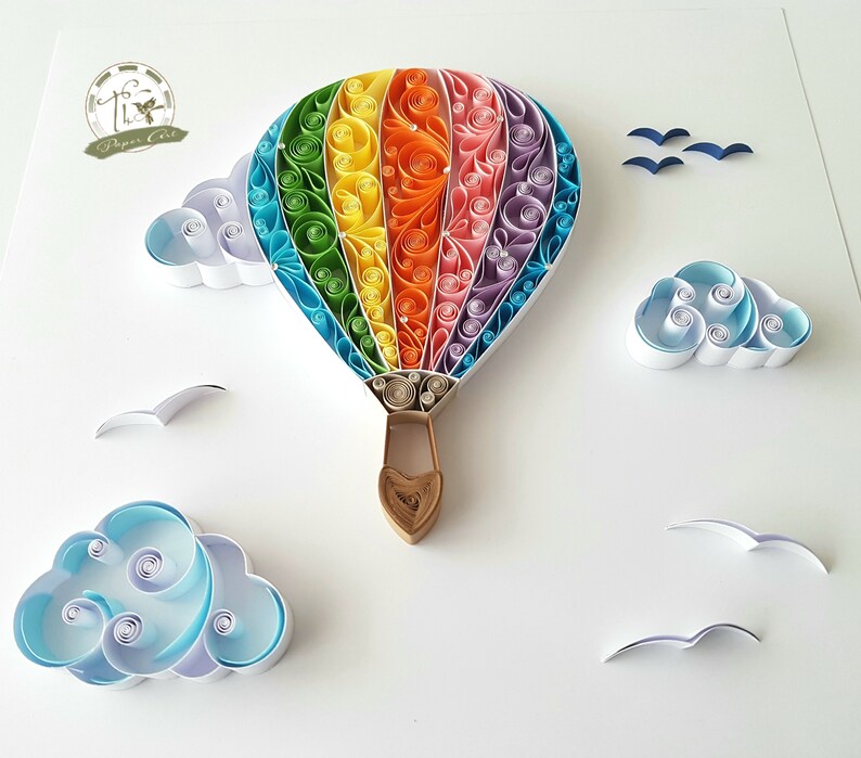 Quilling picture hot air balloon Fly high with | Etsy