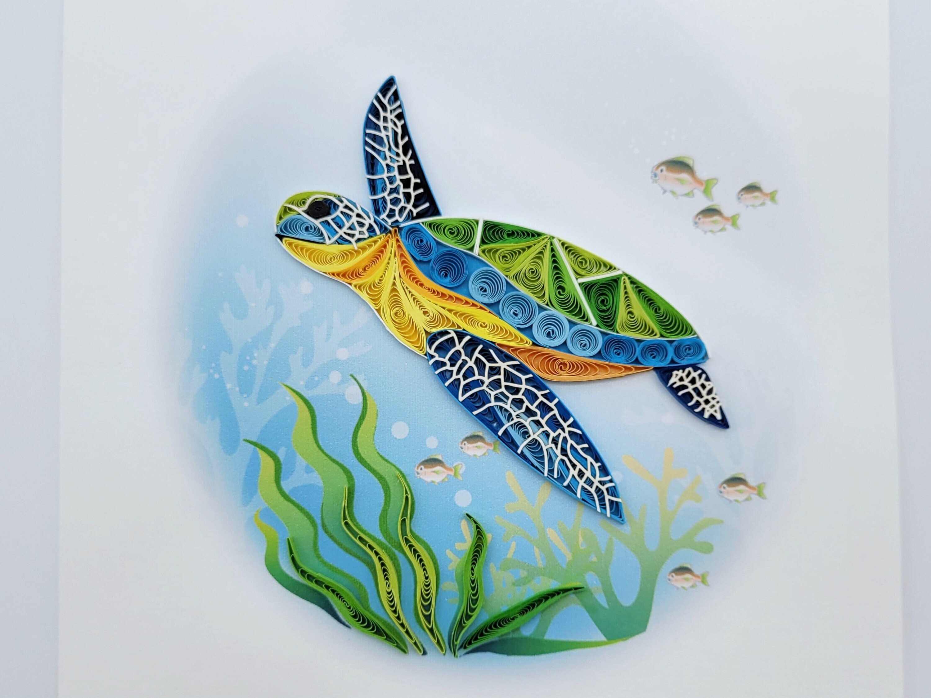Turtle Quilling Greeting Card Quilling Sea Turtle Handmade Card Paper ...