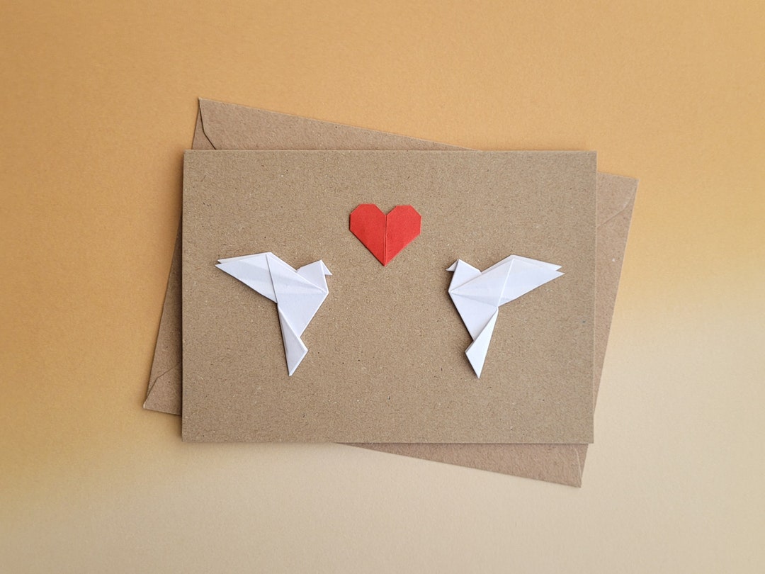 Origami Card doves in Love Wedding Card, Love Card, Anniversary Card ...