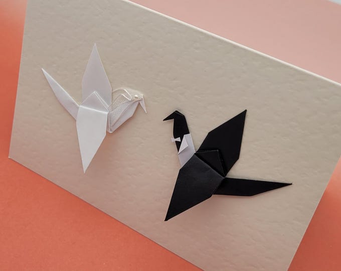 Origami Heart Mini Card, Personalized Card, Small Card, Anniversary ...