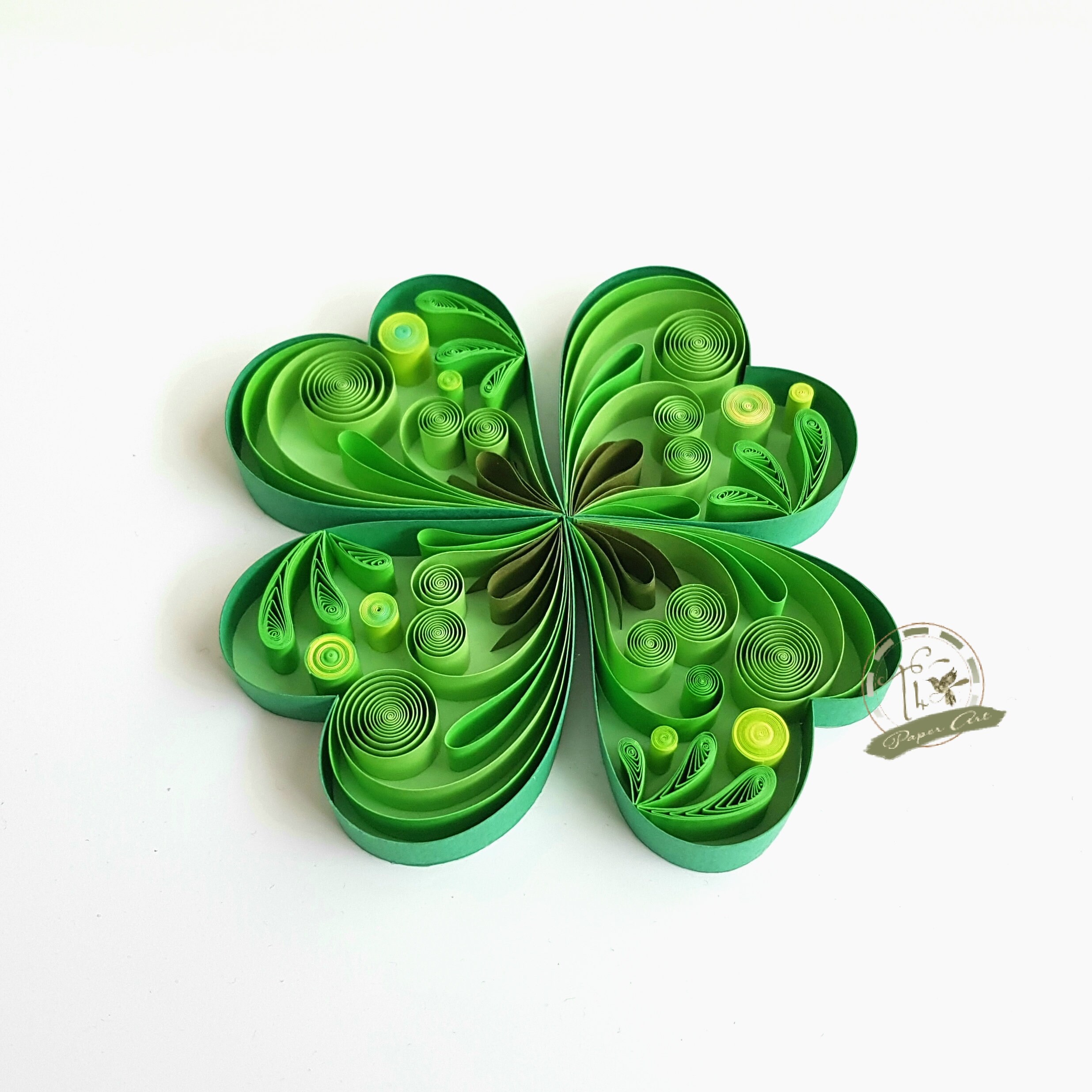 Quilling imagen lucky shamrock con marco arte de papel | Etsy
