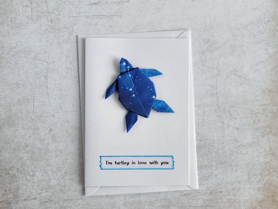 Origami Card Galaxy Turtle – I'm Turtley in Love With You – Love Card ...