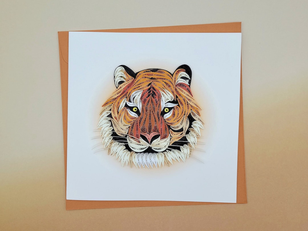 Quilling Greeting Card Tiger Paper Art - Etsy