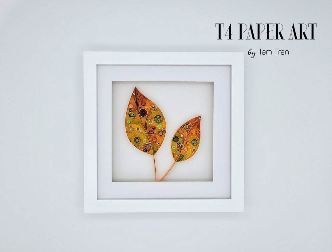 Quilling Autumn Leaves With Frame, Paper Art - Wall Decoration - Unique ...