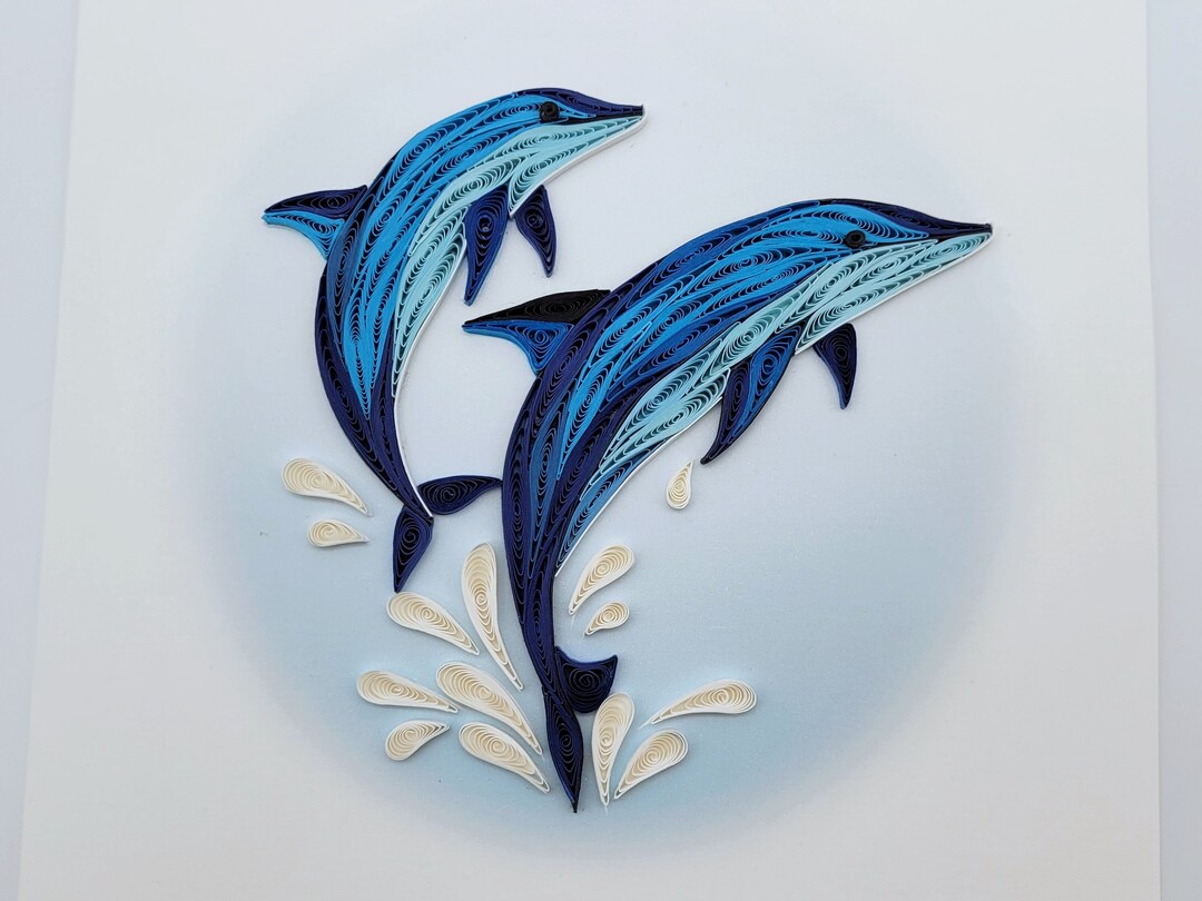 Quilling Greeting Card Dolphins Quilling Dolphin Paper Art Gift for ...