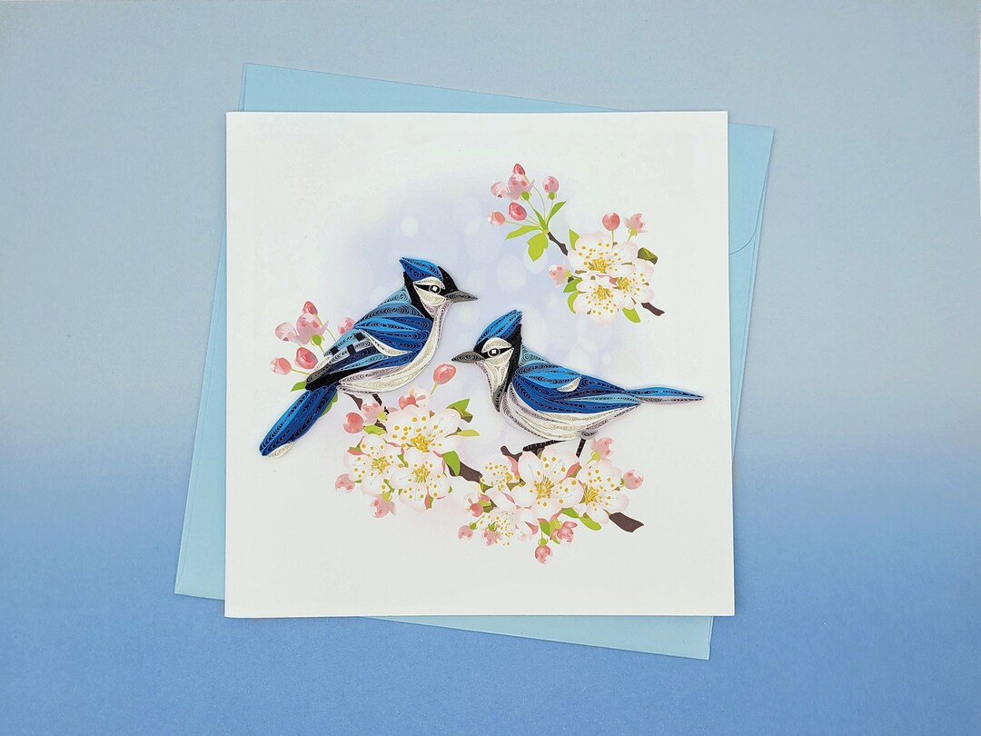 Quilling Greeting Card Blue Jay Quilling Blue Jay Handmade Card Paper ...
