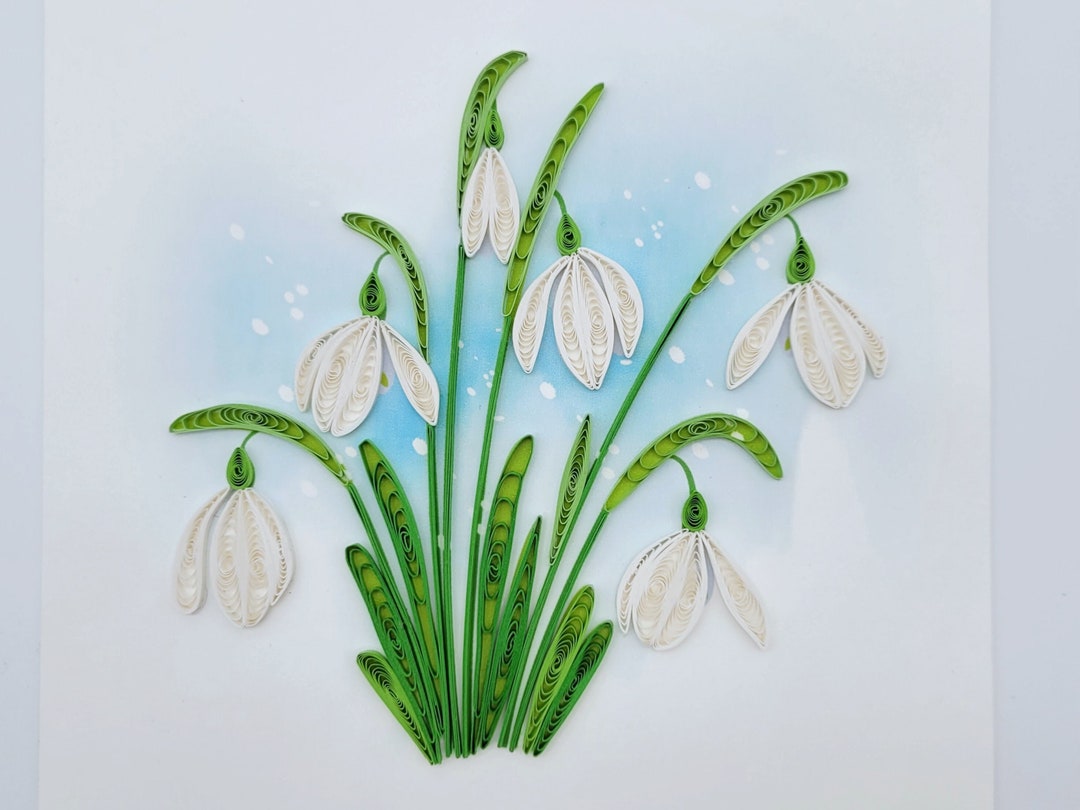 Quilling Greeting Card Snowdrops Paper Art - Etsy