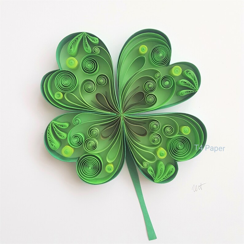 Quilling imagen lucky shamrock con marco arte de papel | Etsy