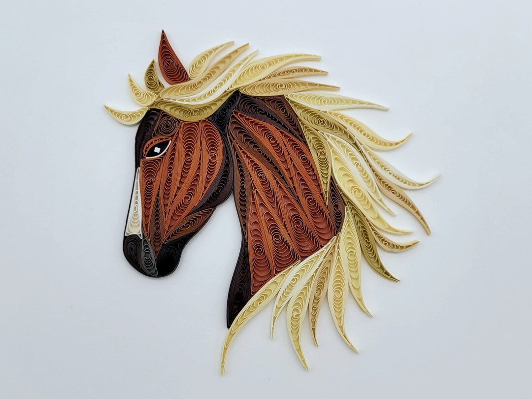 Quilling Greeting Card Horse Head Paper Art Gift for Horse Lovers ...