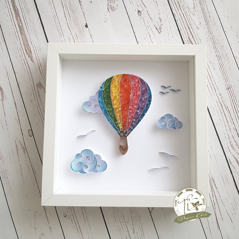 Quilling picture hot air balloon Fly high with | Etsy