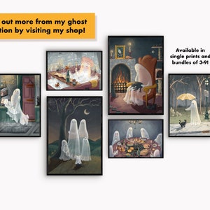 Cute Ghost Family Fine Art Print Fun Halloween Decor for Families Wall ...