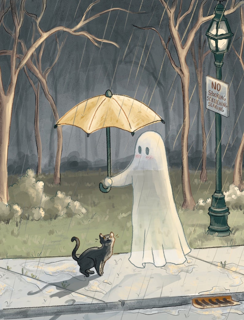 Cute Ghost Fine Art Print Fun Halloween Decor for Families - Etsy