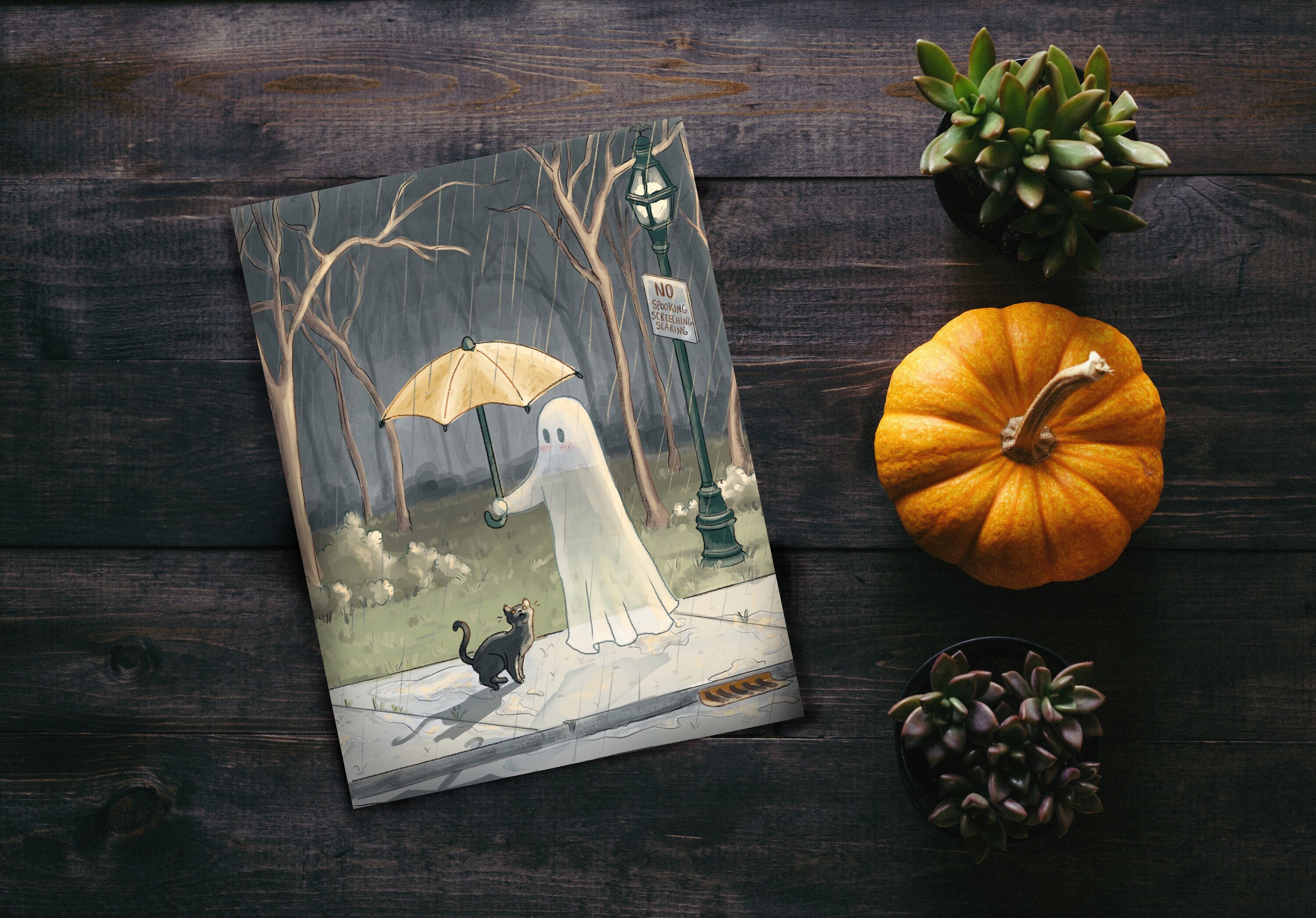 Cute Ghost Fine Art Print Fun Halloween Decor for Families - Etsy