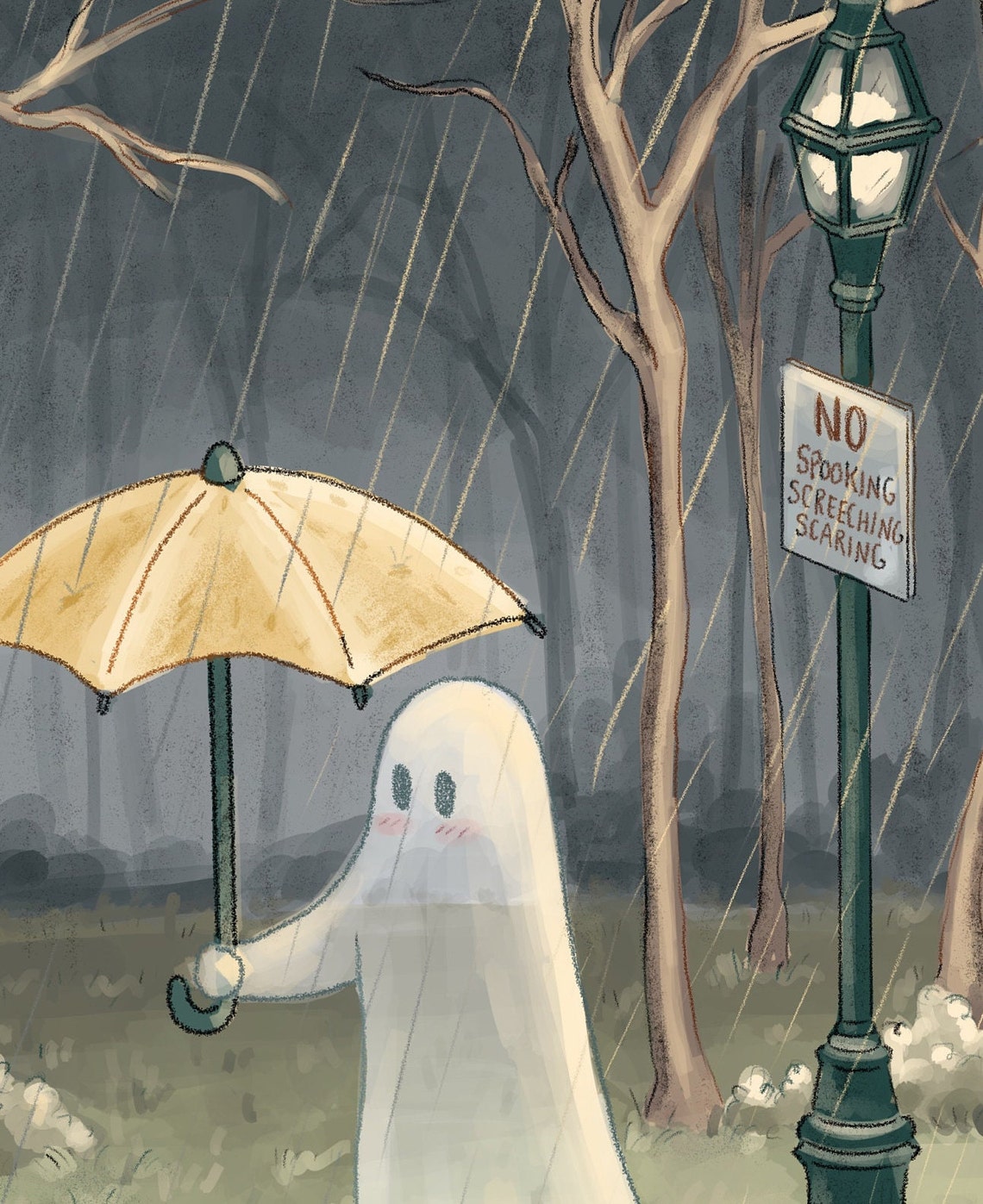 Cute Ghost Fine Art Print Fun Halloween Decor for Families - Etsy