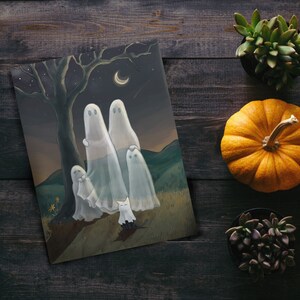 Cute Ghost Family Fine Art Print Fun Halloween Decor for Families Wall ...
