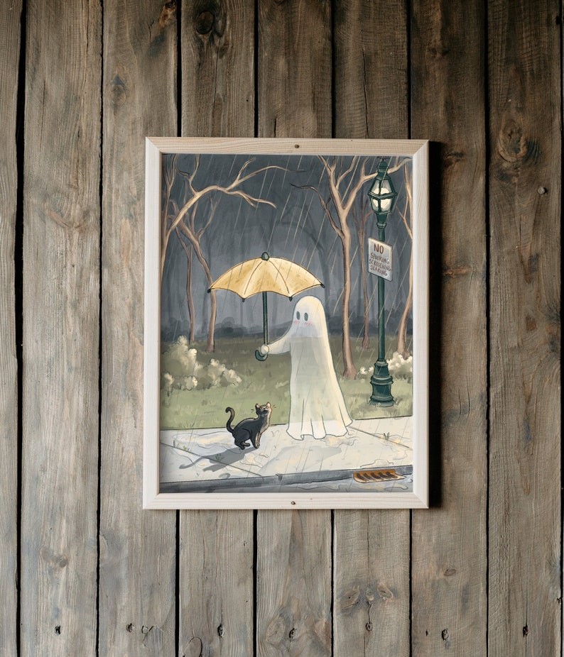 Cute Ghost Fine Art Print Fun Halloween Decor for Families - Etsy