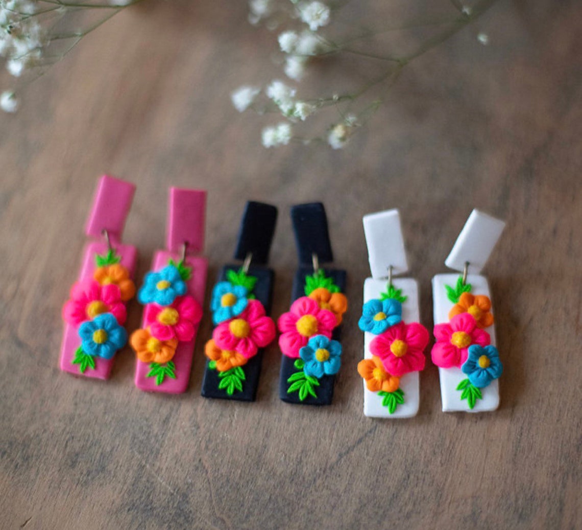 Mexican Embroidery Earring Bars | Etsy