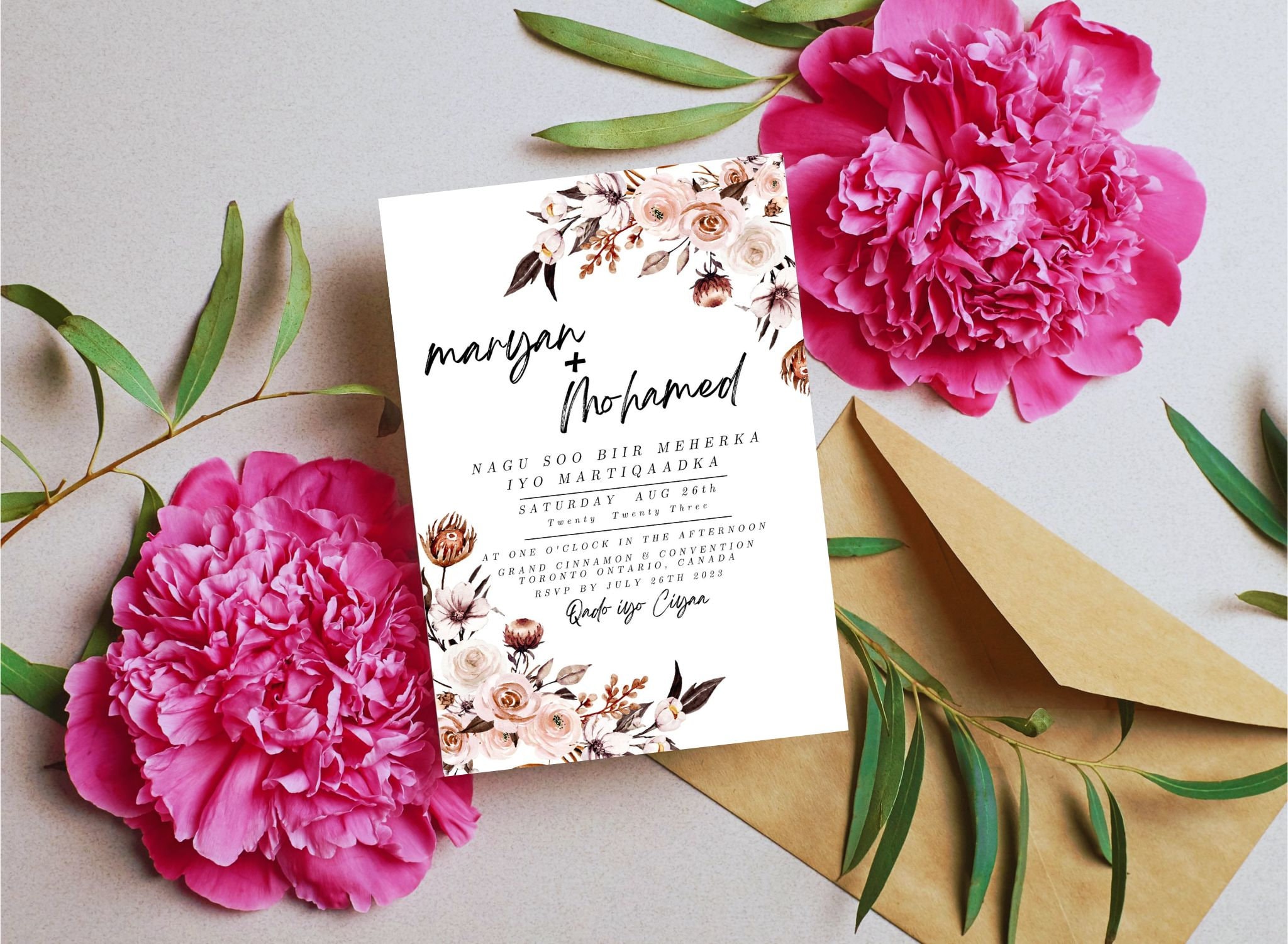Somali Meher Invitation, Somali Wedding Engagement Invitation, Aroos ...