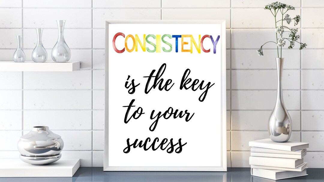 Consistency Quote Wall Art, Consistency is the Key to Your Success ...