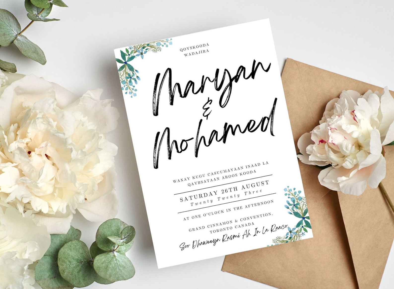 Somali Wedding Invitation Card, Aroos Casuumad Card, Aroos Casuumad ...